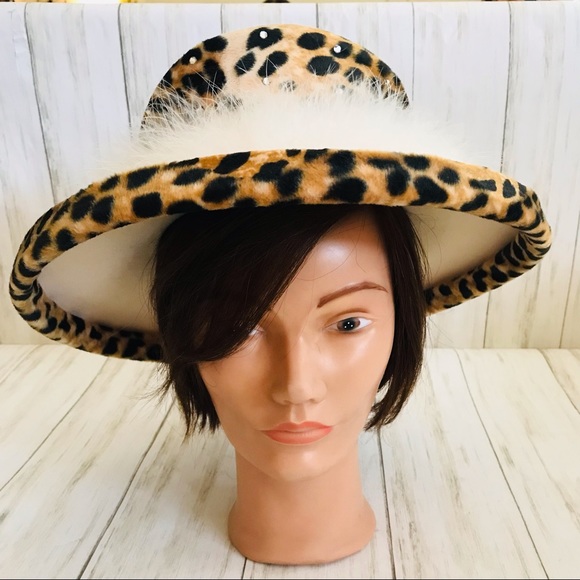 Accessories | Vintage Womens Cheetah Feather Hat | Poshmark
